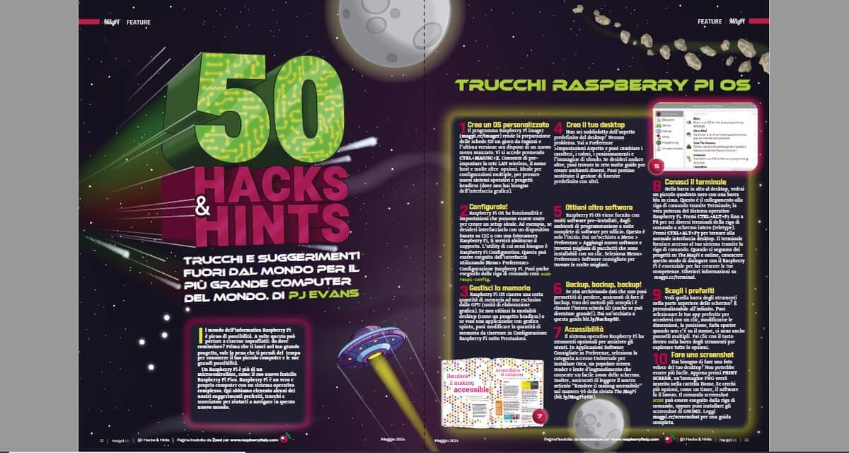 MagPi in Italiano! 50 Hacks & Hints - RaspberryItaly MagPi in Italiano! 50 Hacks & Hints - RaspberryItaly